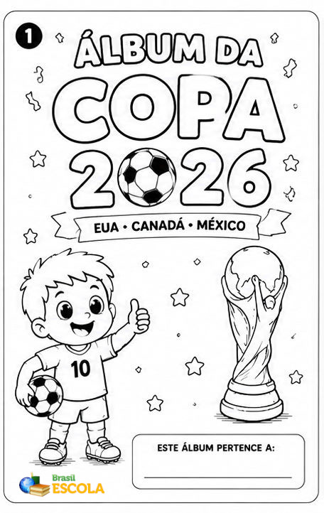 Desenhos para colorir: Álbum da Copa do Mundo - Brasil Escola